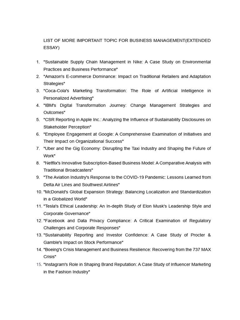 LIST_OF_MORE_IMPORTANT_TOPIC_FOR_BUSINESS_MANAGEMENT | PDF