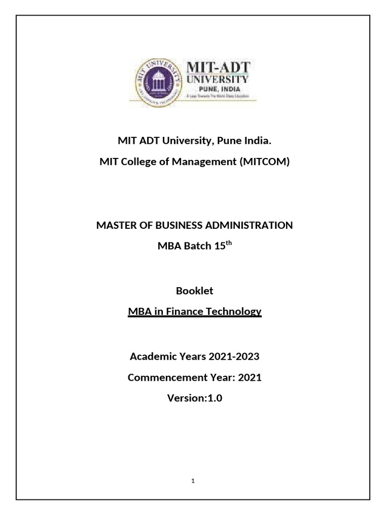 MBA Finance Technology - December 2022 | PDF | Curriculum | Demand