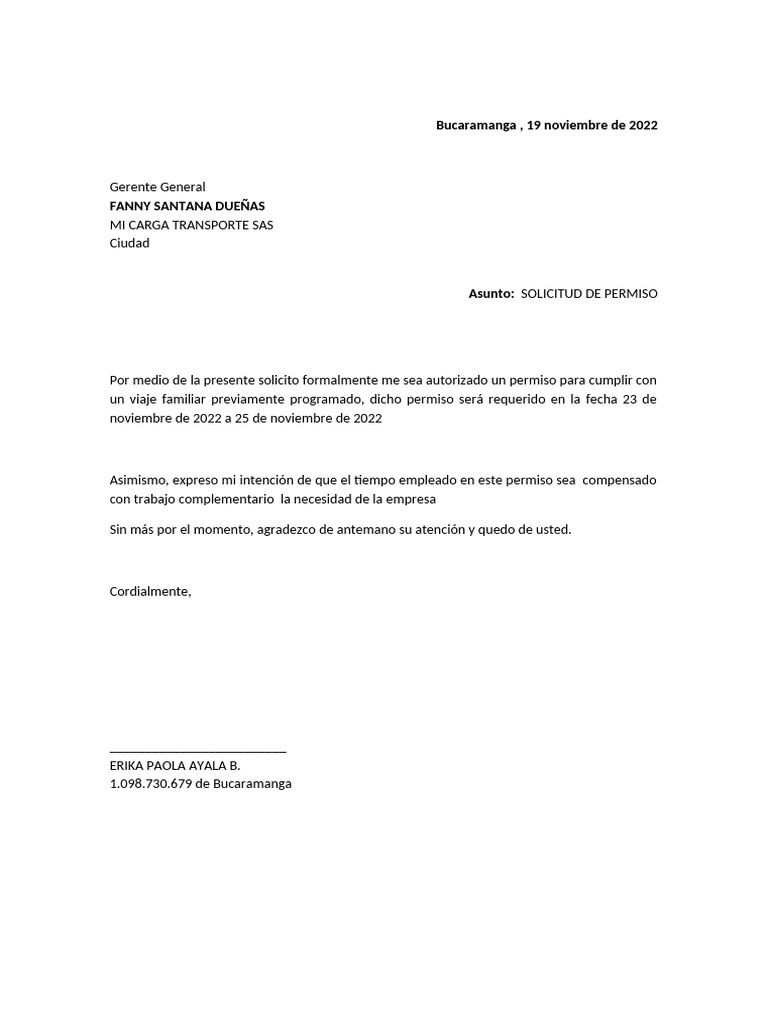 Solicitud de Permiso Con Goce de Sueldo | PDF