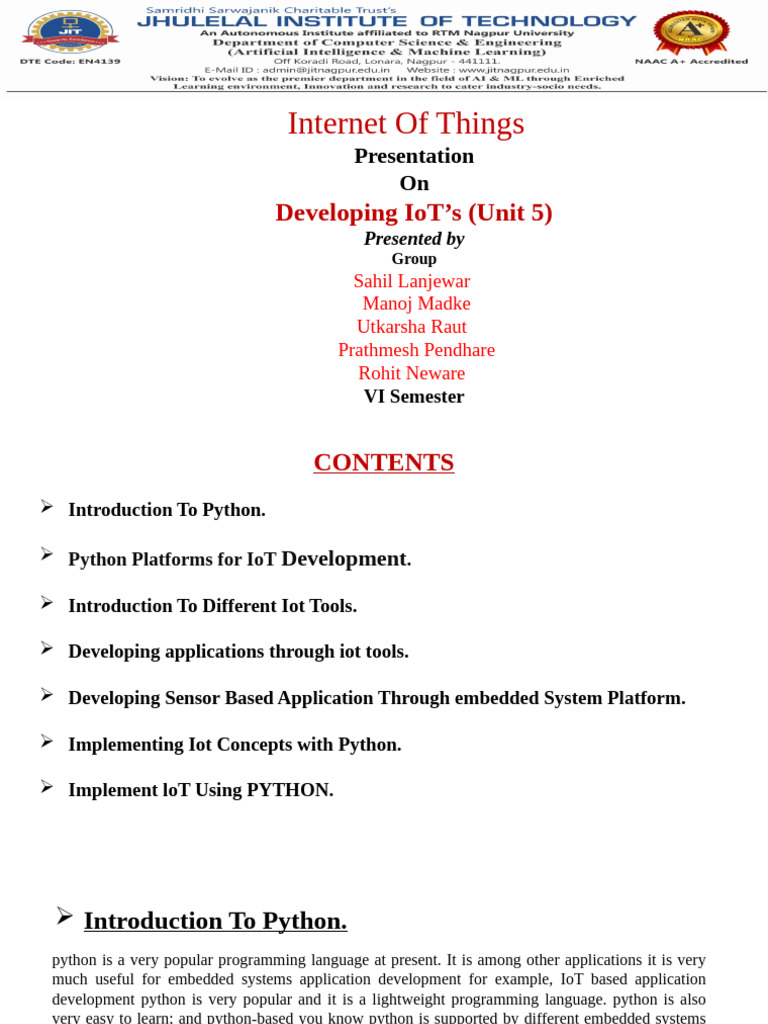 Presentation1 Iot Activity | PDF | Internet Of Things | Microcontroller