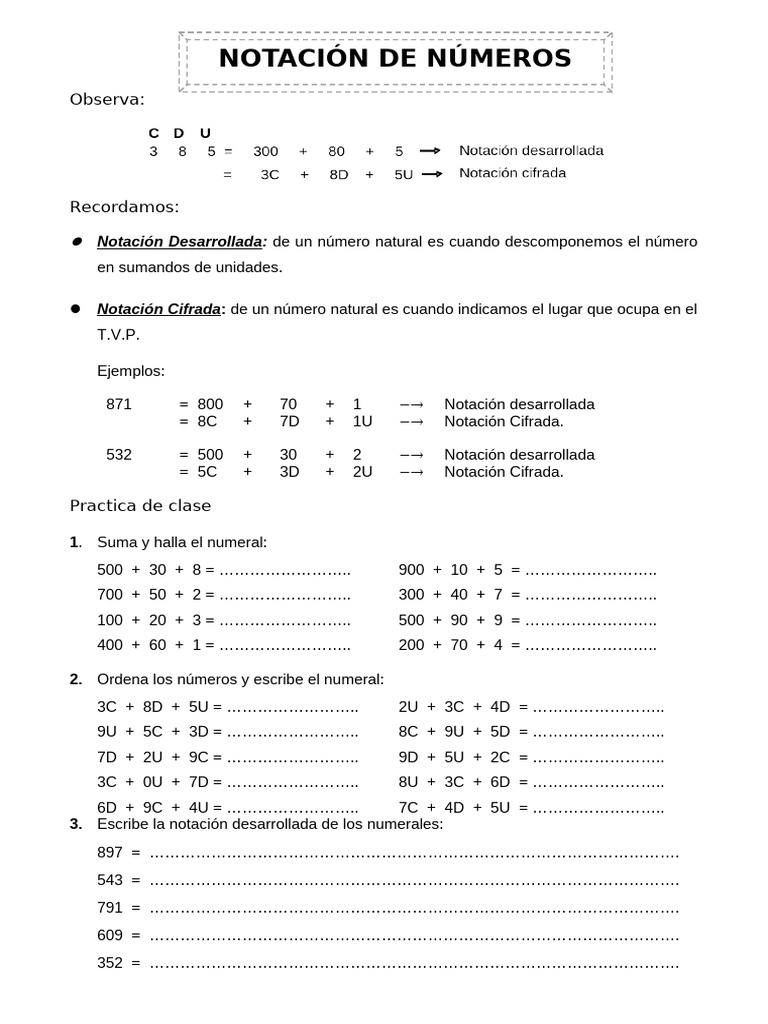 Notación Cifrada y Desarrollada | PDF