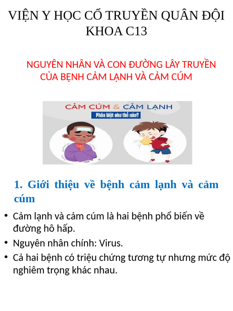 phân biệt cảm lạnh và cảm cúm | PDF