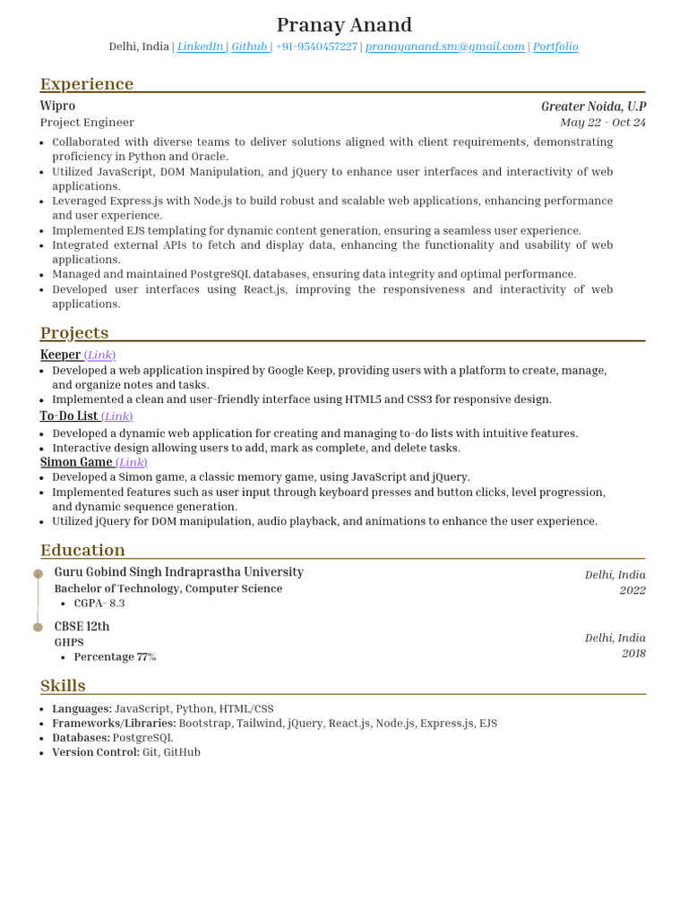 Resume Oct | PDF | J Query | Java Script