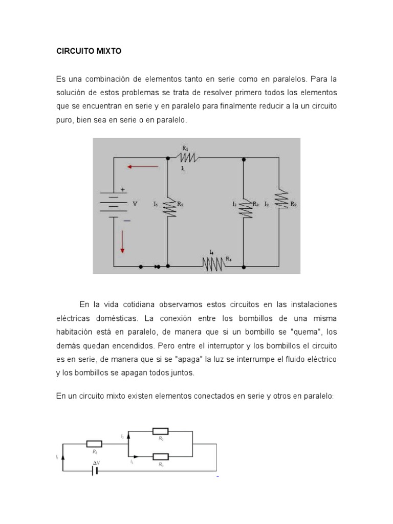 Circuitos Mixtos en Casa | PDF | Resistencia Eléctrica y Conductancia | Electricidad