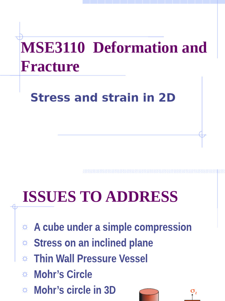 L09 - Stress and Strain in 2D 2021 | PDF | Stress (Mechanics) | Continuum Mechanics