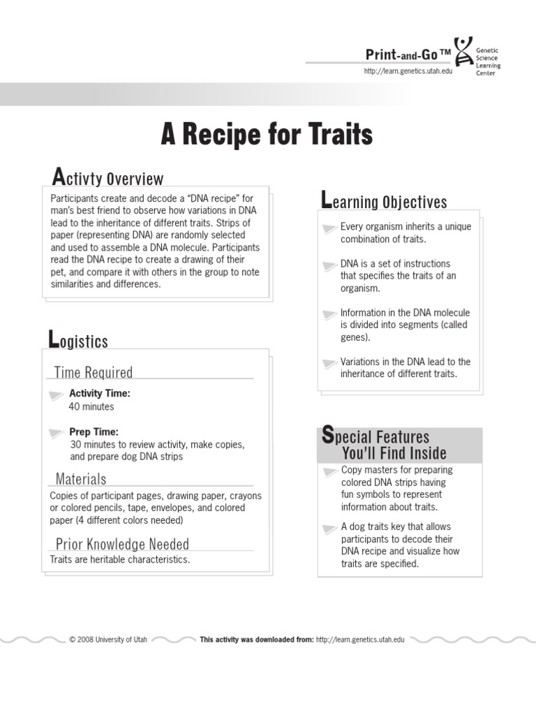 A Recipe For Traits - Public - Dog | PDF | Gene | Dna