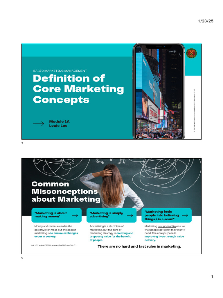 Core Marketing Concepts Explained | PDF | Marketing | Brand