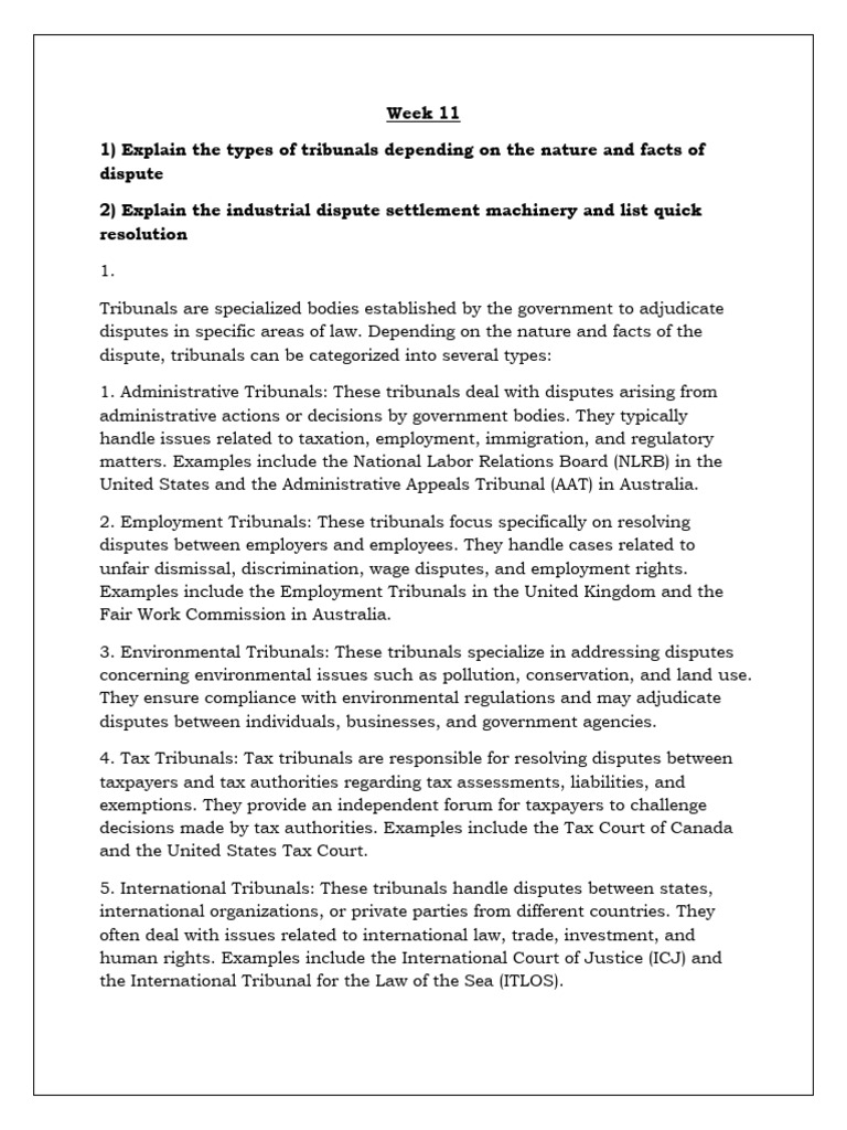 Tribunal & Dispute Resolution Guide | PDF | Mediation | Arbitration