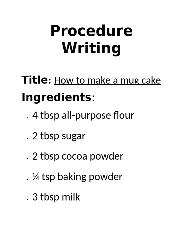 Procedure Writing | PDF