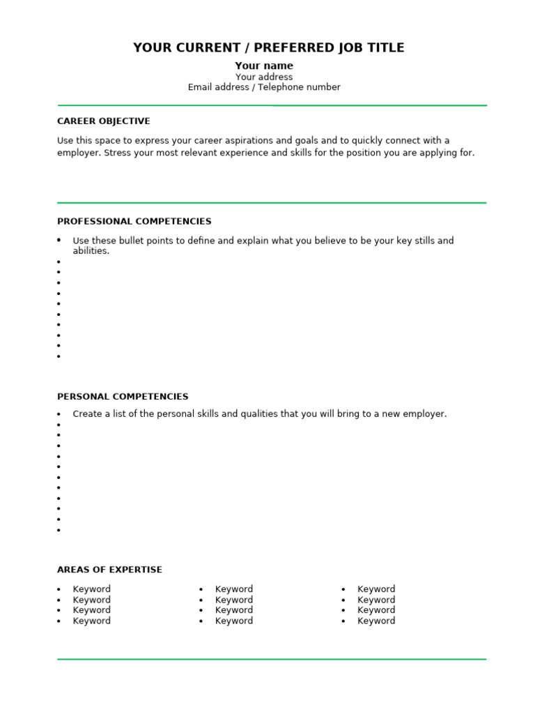 CORE CV Template 1 | PDF
