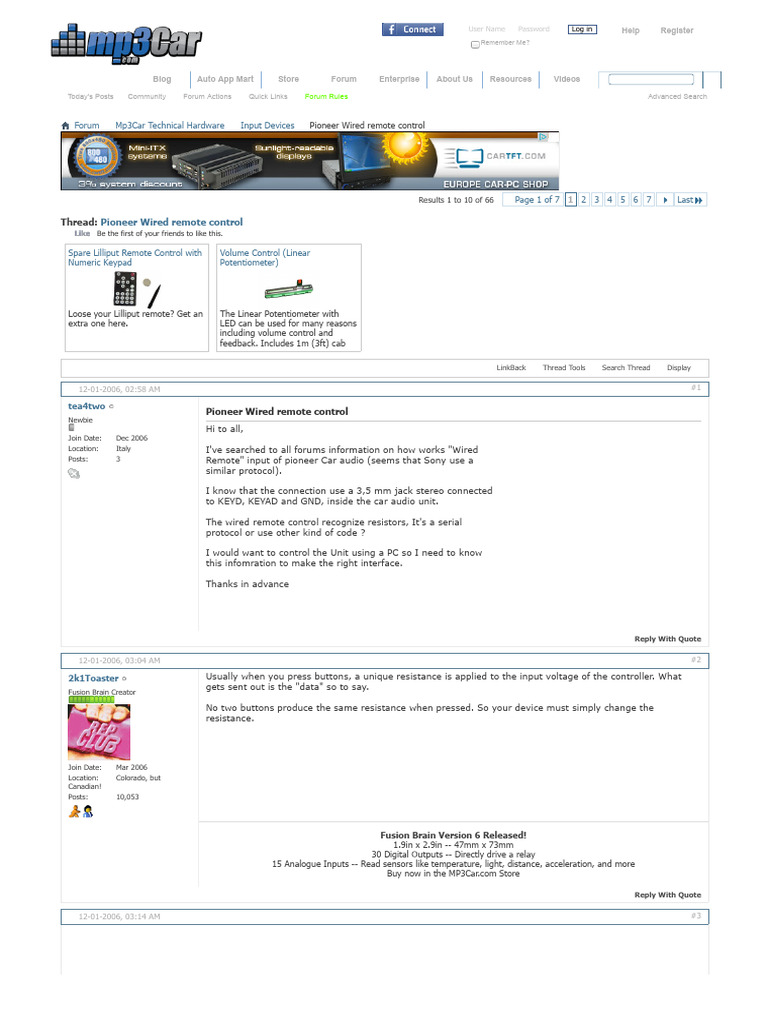 Pioneer Wired Remote Control | PDF | Internet Forum | Remote Control