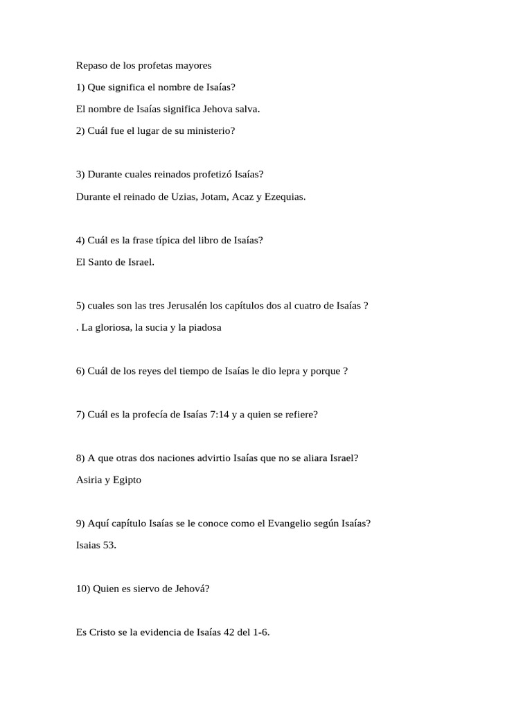 Repaso de Los Profetas Mayores | PDF | Ezequiel | Jeremías