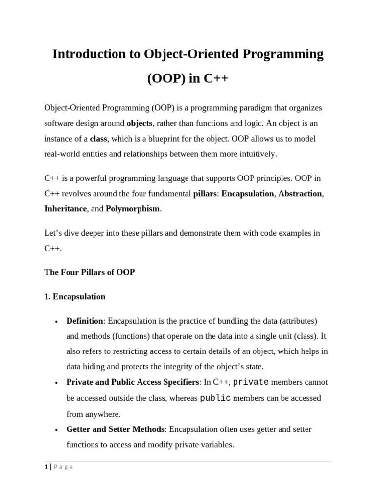 Introduction To OOP (Unit 2) | PDF | Inheritance (Object Oriented Programming) | Class (Computer ...