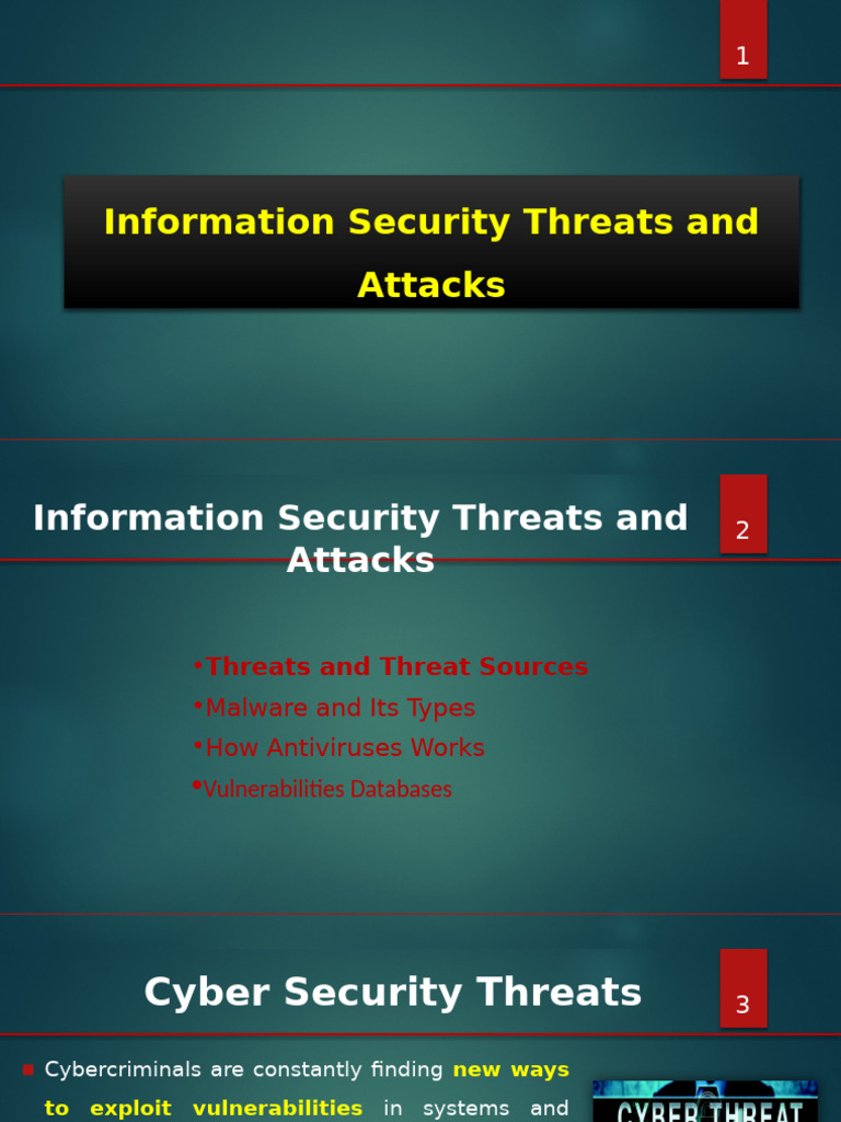 Lec-4 IS Threats and Attacks | PDF | Malware | Computer Virus