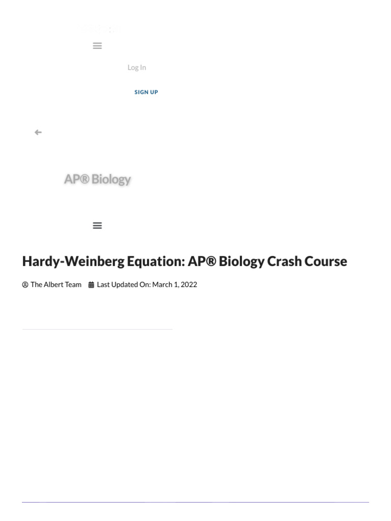 Hardy Weinberg Equation - AP® Biology Crash Course | PDF | Dominance ...