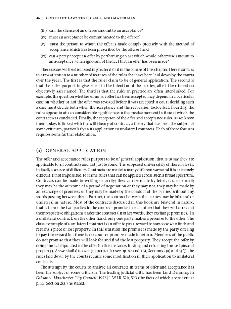 Contract Law - Text, Cases, and Materials (PDFDrive) - 85 | PDF | Offer And Acceptance ...