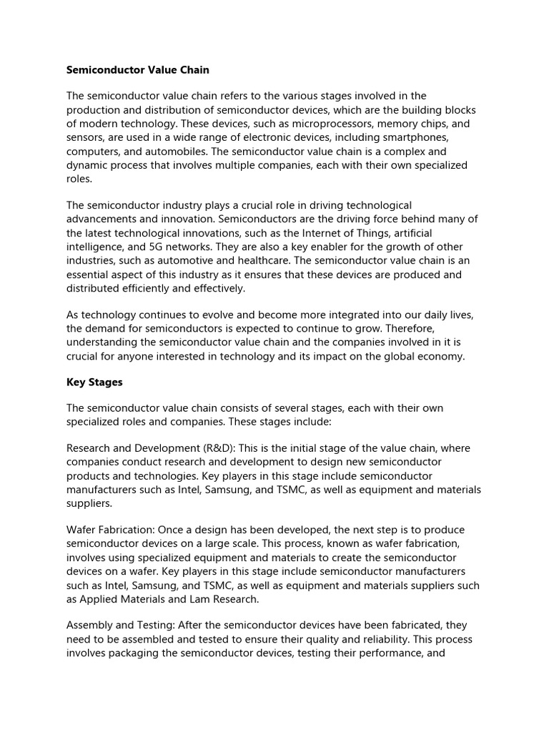 Semiconductor Value Chain-1 | PDF | Semiconductor Device Fabrication ...