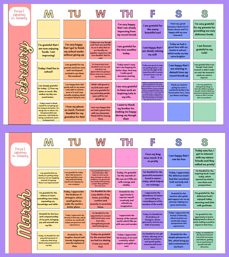 Colorful Kindness Challenge Calendar | PDF