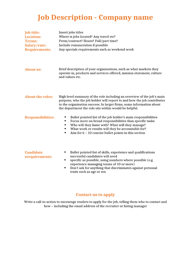 Modern Job Description Template | PDF