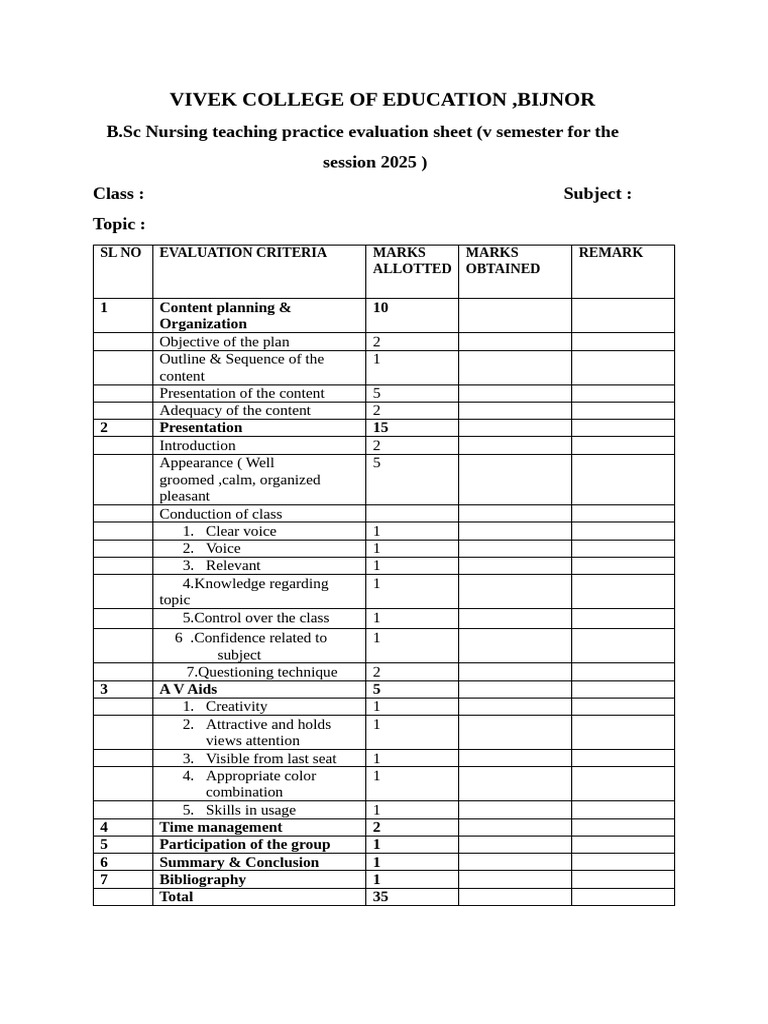 Class Presentation Format | PDF