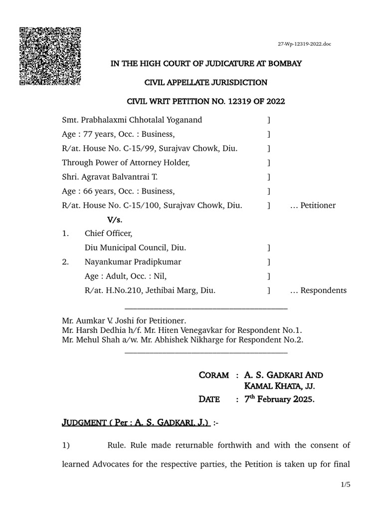 Dismissal of Civil Writ Petition 12319/2022 | PDF | Leasehold Estate ...