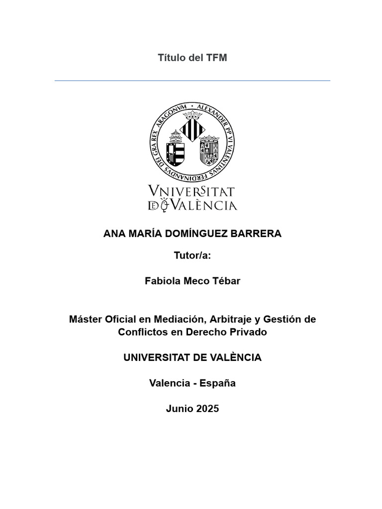 Plantilla Portada TFM (2)_removed | PDF | Mediación | Agresión