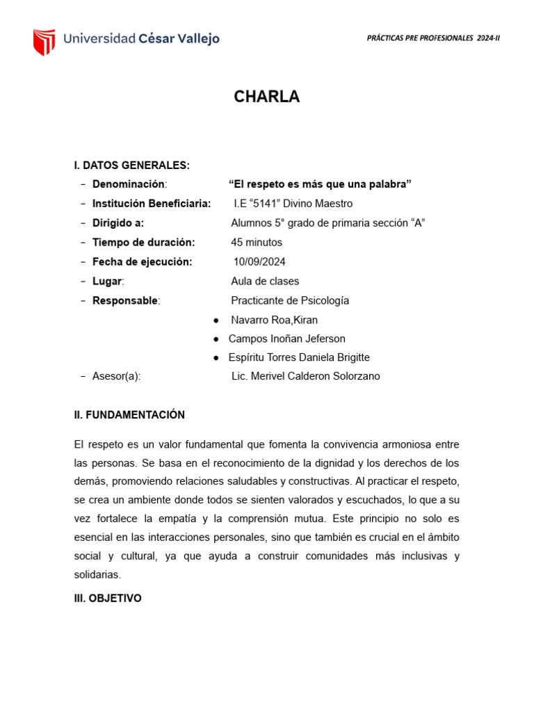 Esquema de Charla | PDF | Comportamiento | Aprendizaje