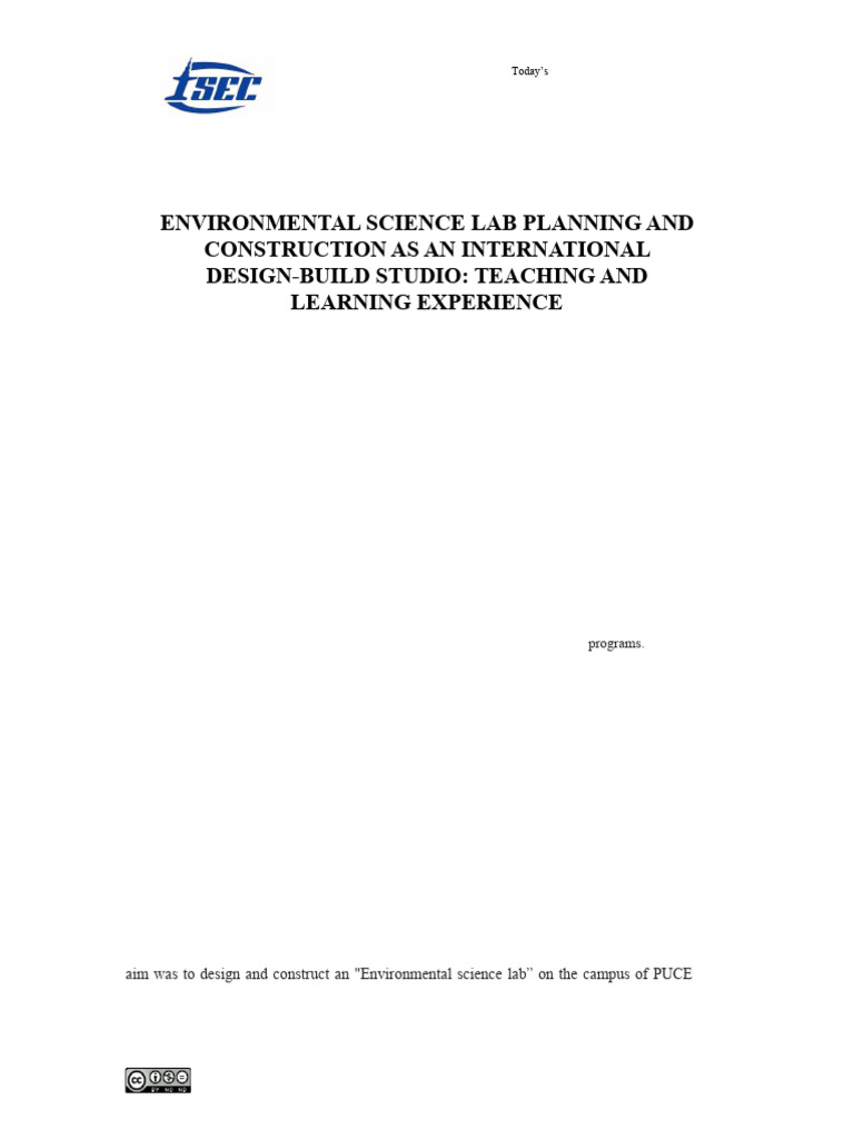 Epe 06 - Planning and Construction of The Environmental Science Lab ...