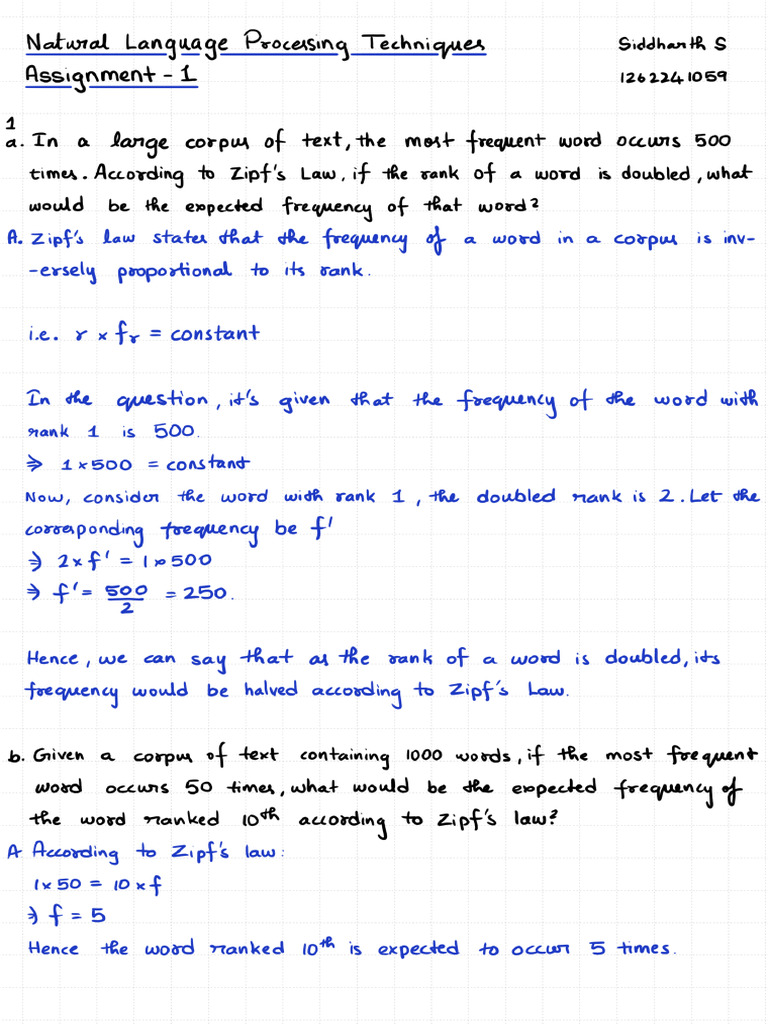 NLP Assignment 1 | PDF