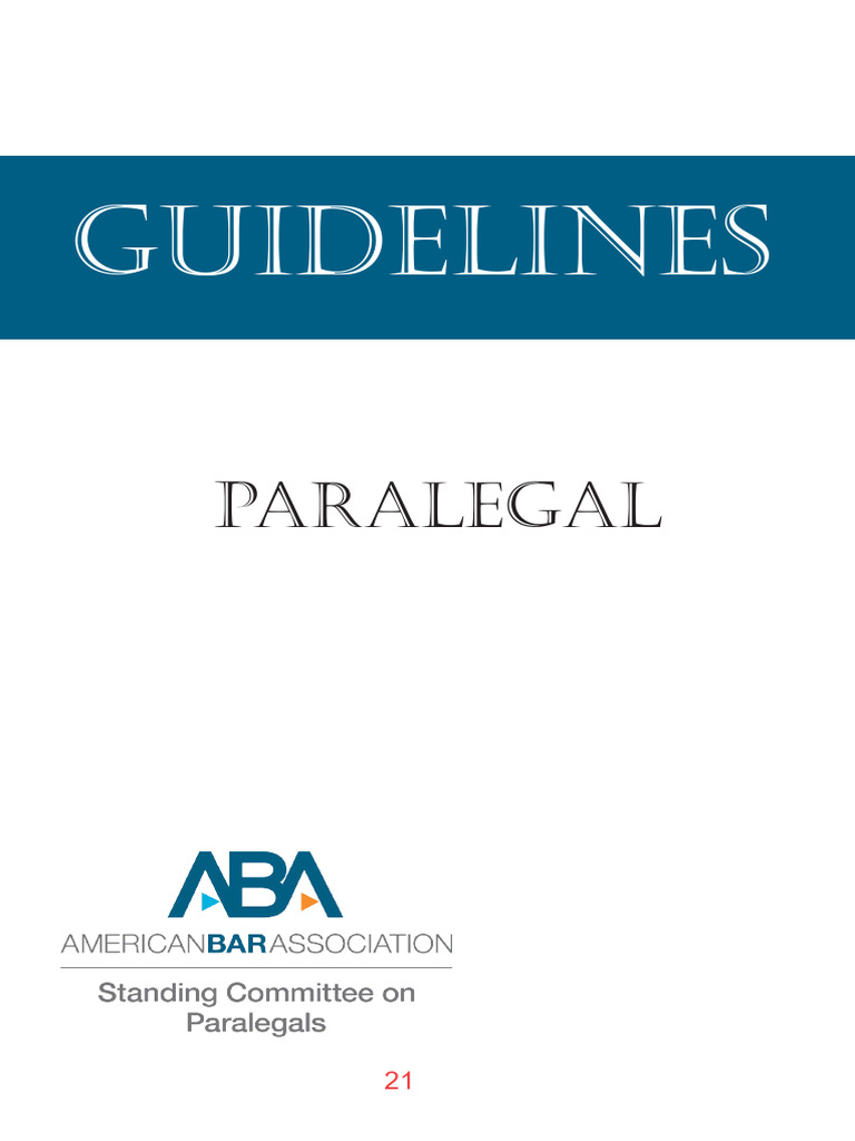 Aba Guidelines For The Approval of Paralegal Education Programs 2021 ...