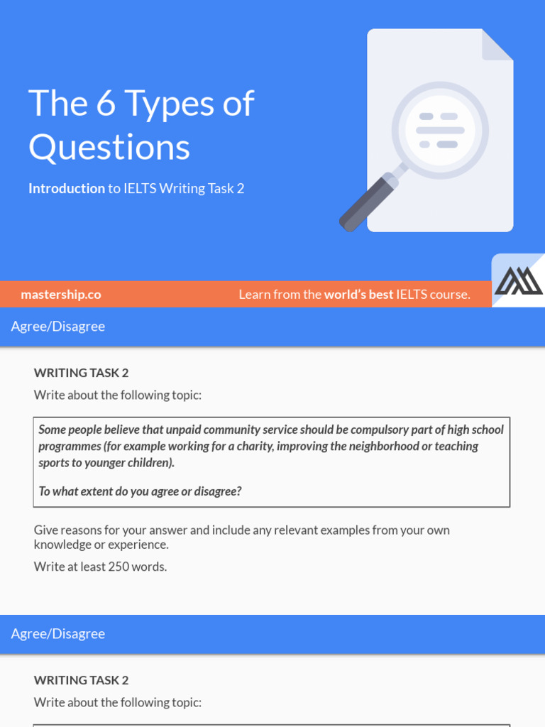 (IELTS Task 2) The 6 Types of Questions | PDF | Experience | Knowledge
