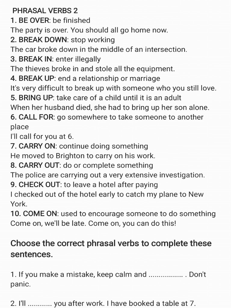 Phrasal Verbs 2 | PDF