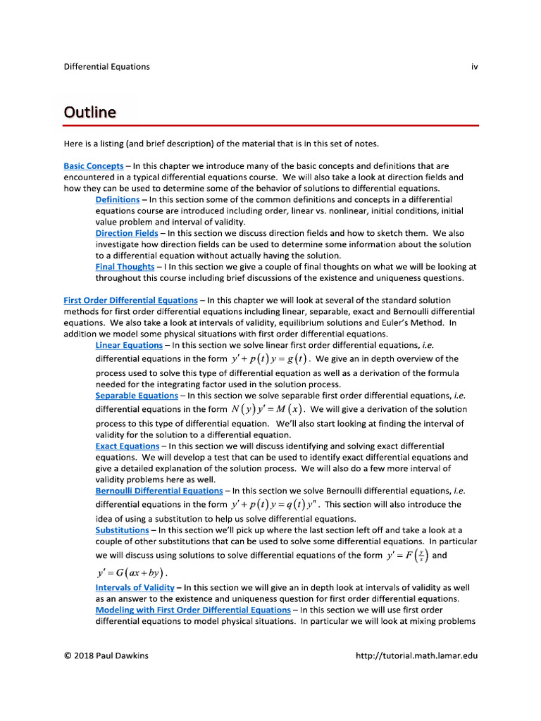 5 - DE Outline | PDF
