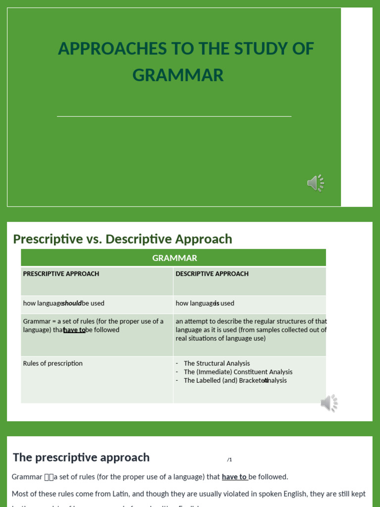 GRAMMAR - Approaches to study | PDF | Language Mechanics | Languages