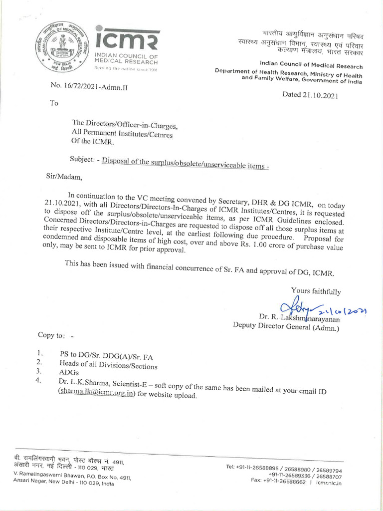 Office Order Disposal of Surplusobsolete Unserviceable Items | PDF