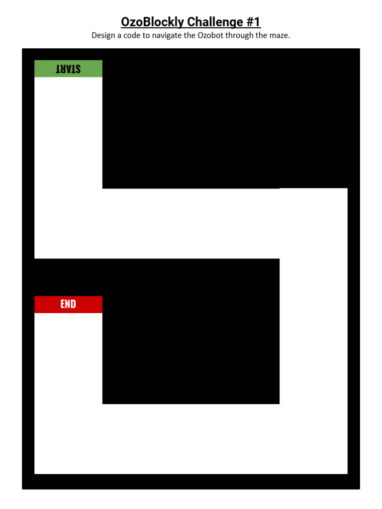 Ozoblockly Challenge #1: Design A Code To Navigate The Ozobot Through ...