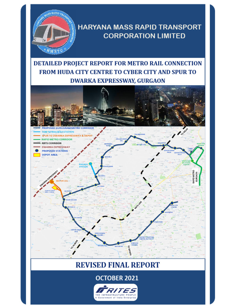 Metro Rail Project Report: Gurgaon 2021 | PDF | Traffic | Rapid Transit