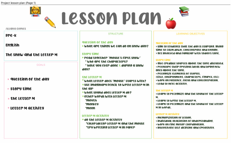Project Lessonplan | PDF