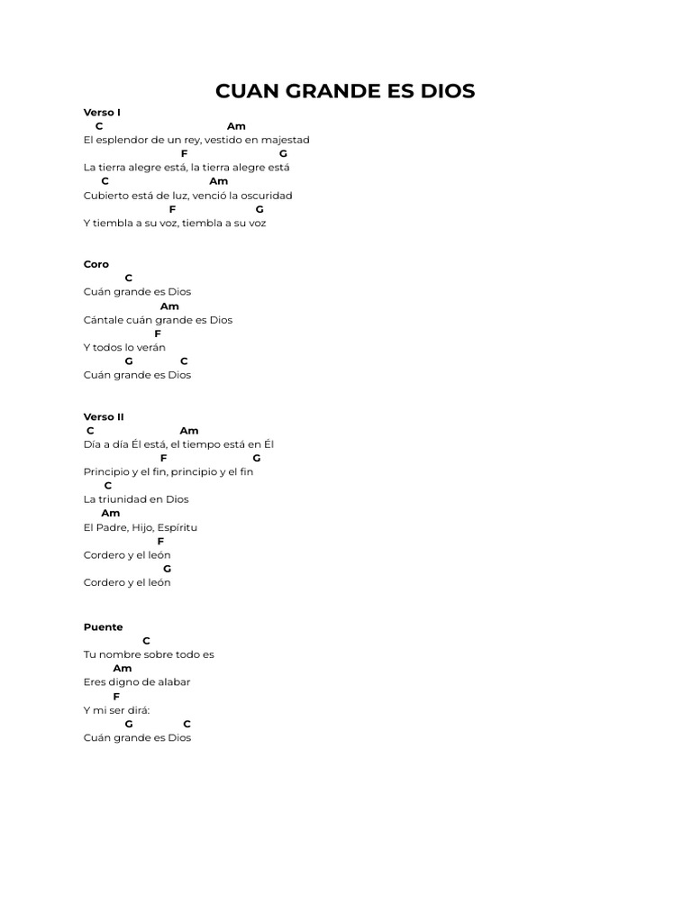 Cuan Grande Es Dios | PDF