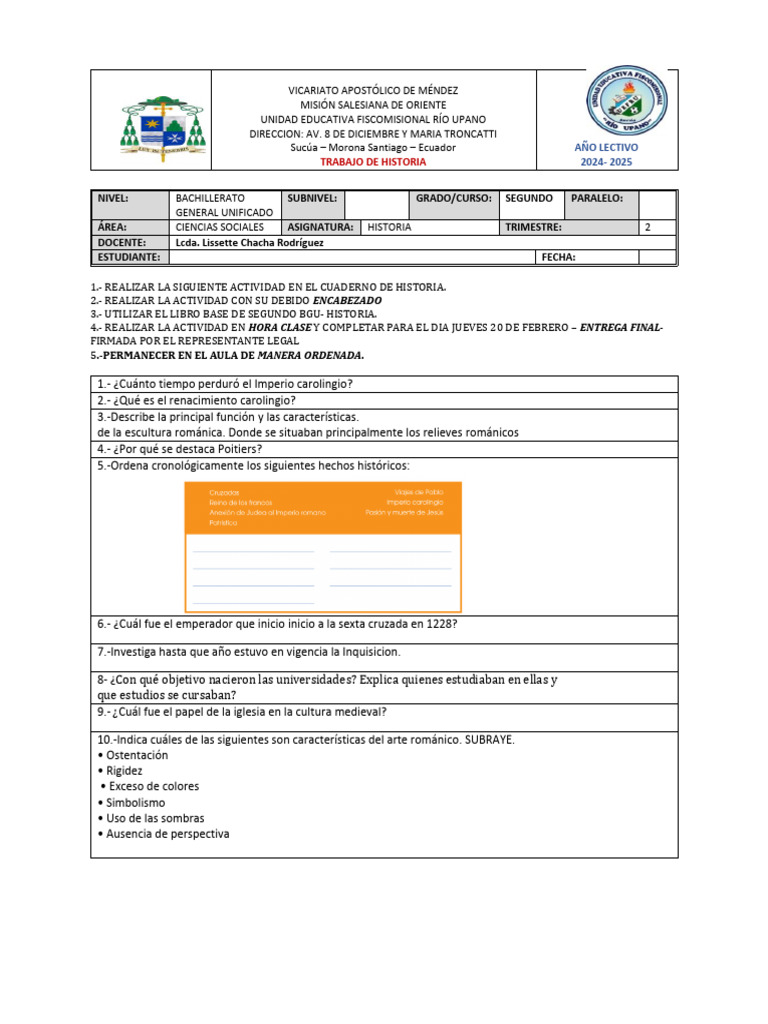 Tarea de Historia Segundo BGU | PDF