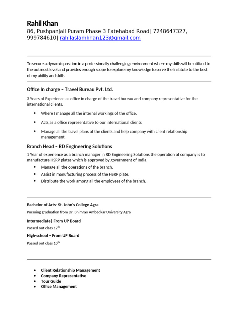 Rahil Khan - Resume | PDF