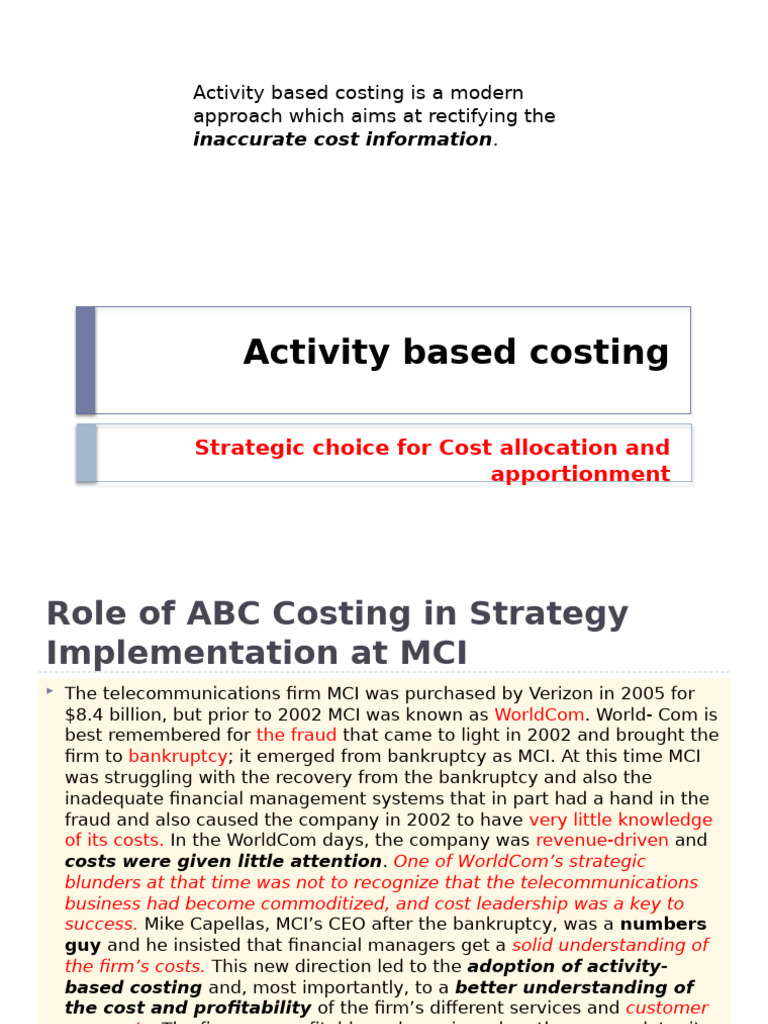Activity Based Costing | PDF | Business Economics | Management Accounting