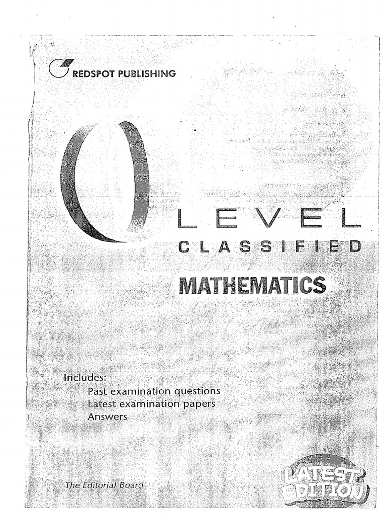 O Level Mathematics Vol 1 (Redspot) | PDF
