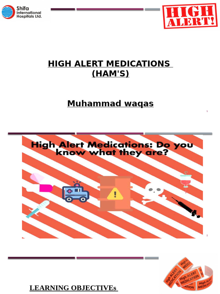 High Alert Medication | PDF | Saline (Medicine) | Intravenous Therapy