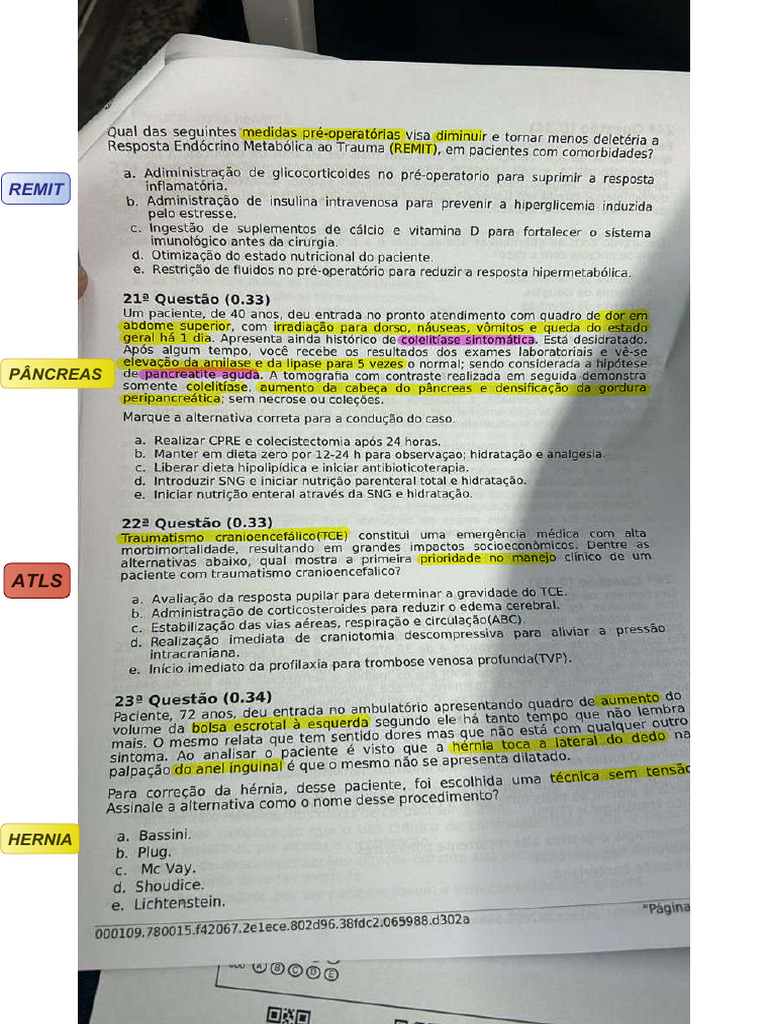 Provas Passadas - Com Gabarito | PDF | Hemorroida | Doenças e distúrbios