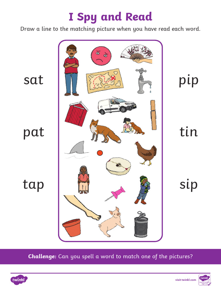 I Spy and Read Word Matching Activity | PDF