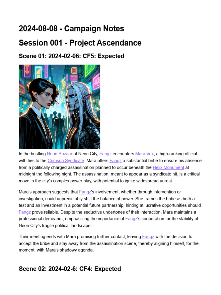 Neon City Intrigue: Project Ascendance | PDF