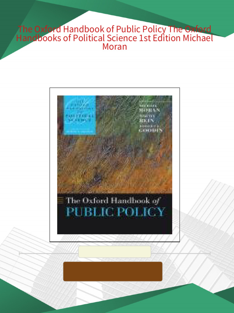 The Oxford Handbook of Public Policy The Oxford Handbooks of Political Science 1st Edition ...