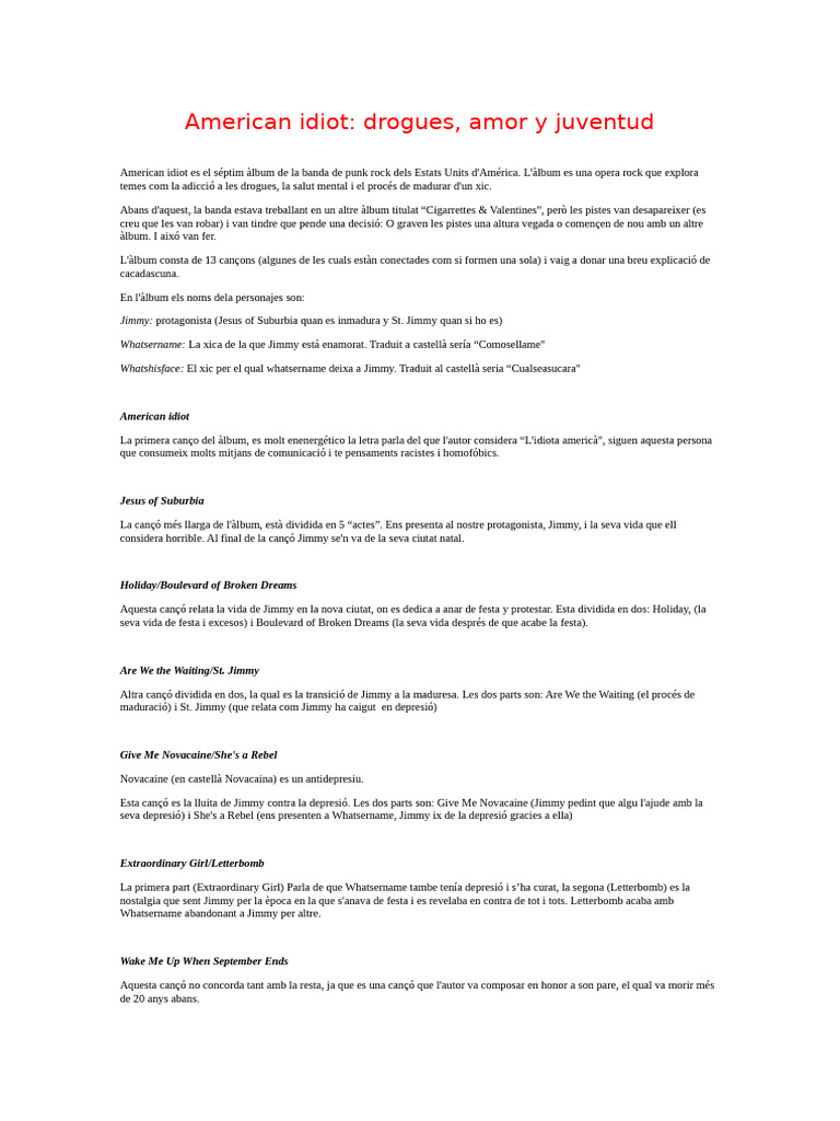 American idiot | PDF