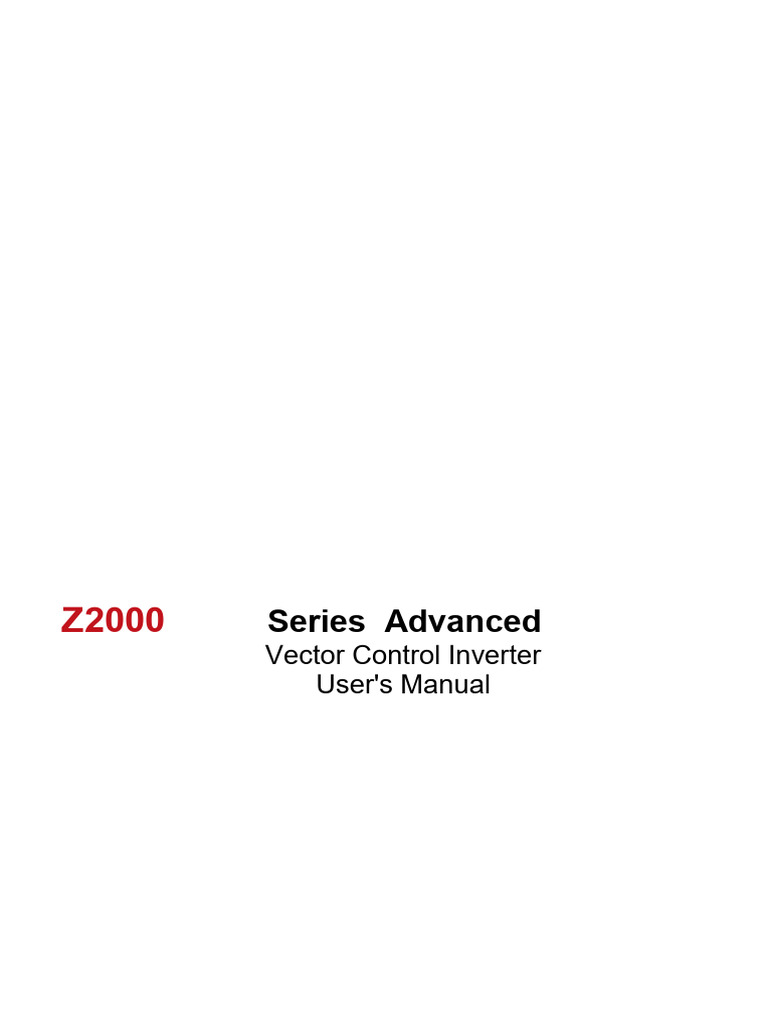 Z2000 Inverter User Manual | PDF | Power Inverter | Power Supply